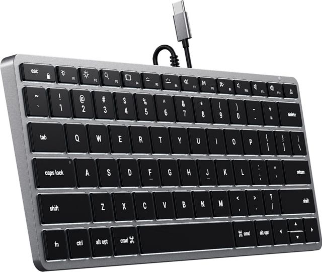 Satechi Slim W1 USB-C Wired Backlit Keyboard, 11.14 x 4.5 x 0.4in ...